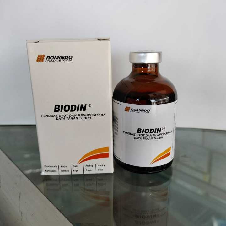 BIODIN 50 ml menguatkan Otot stamina daya tahan tubuh hewan pasca sakit ...