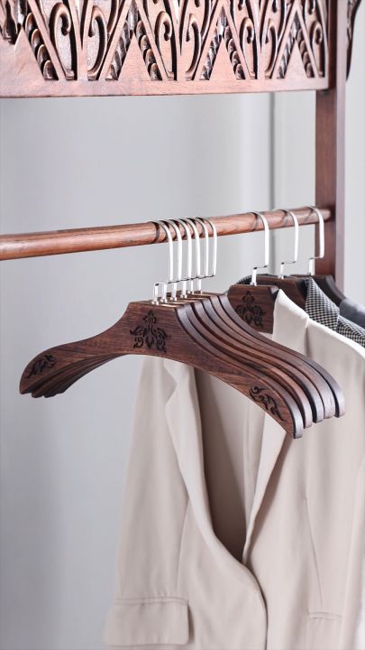 Retro Teak Hangers, Suit Hangers, Wardrobe Hangers, High-end Hotel ...