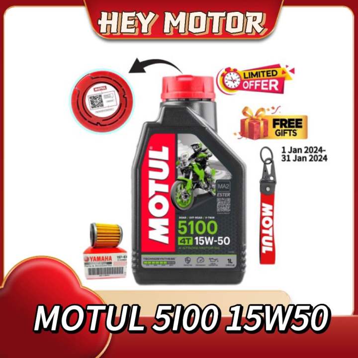 MOTUL 5100 15W50 4T 1L ENGINE OIL MINYAK HITAM | Lazada