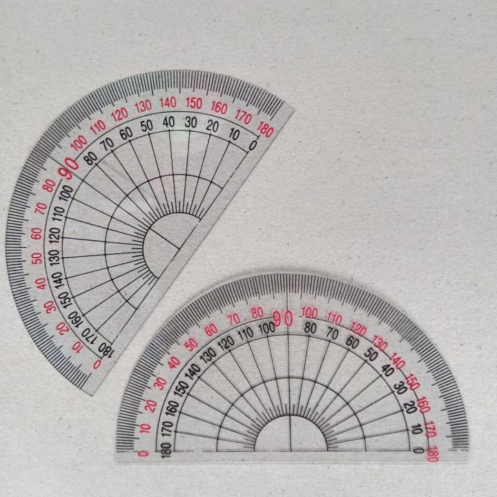 Penggaris Busur Plastik 180 Derajat / Mistar Busur Plastik Murah ...
