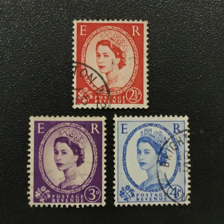 1952-1953 Stamp United Kingdom-Unique Used Stamp-2½D, 3D or 4D Stamp ...