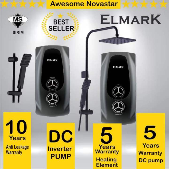 Elmark Silent DC pump Water Heater with Rainshower Lambo Spa | Lazada