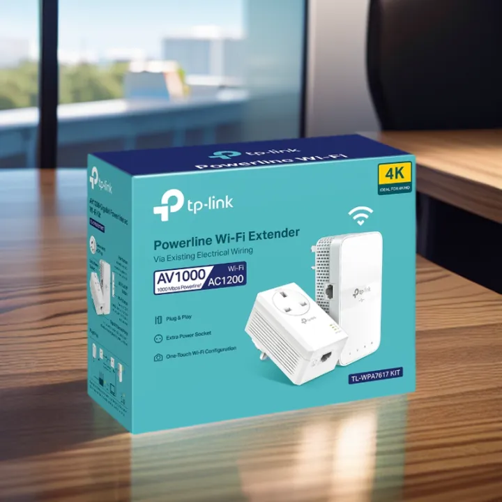 TL-WPA7617 KIT New AV1000 Gigabit Passthrough Powerline ac Wi-Fi Kit ...