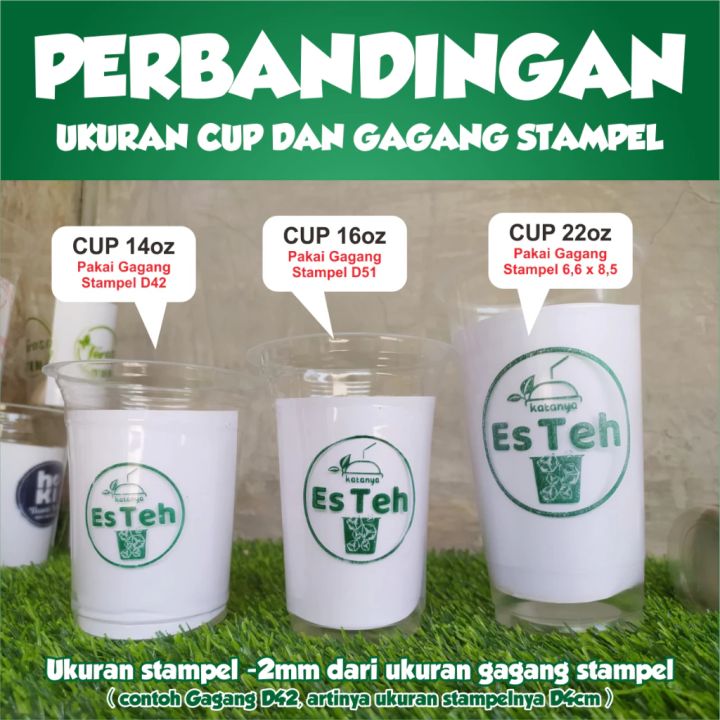 Stempel Cup Minuman Otomatis Free Design Dan Tinta | Lazada Indonesia