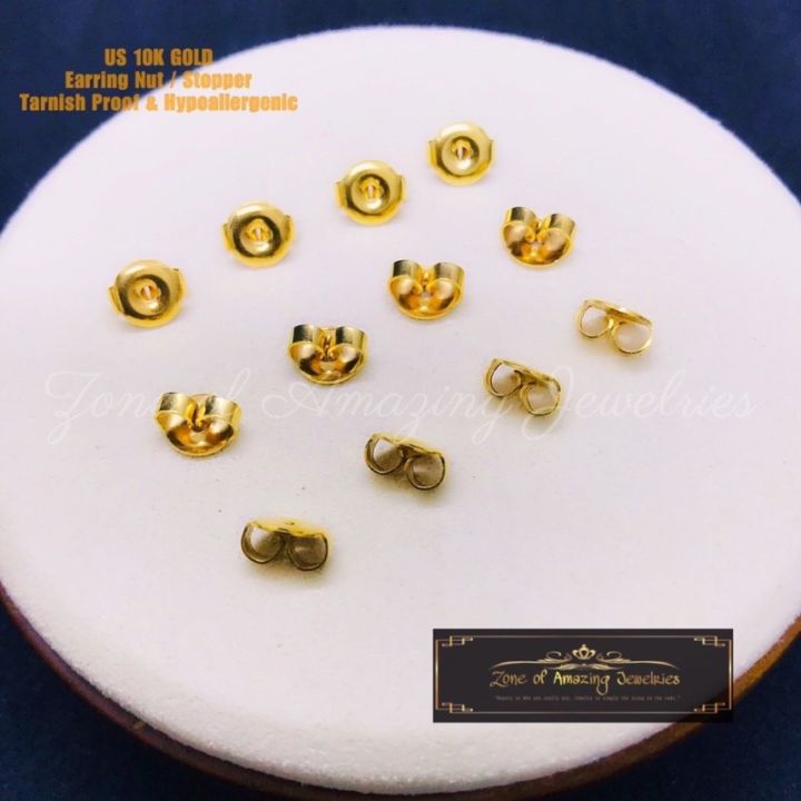 zoaj.ph US 10K Gold Earrings Nut Pakaw per Pair Hypoallergenic | Lazada PH