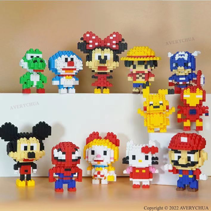 串联小颗粒玩具微型拼装可爱积木摆件Mini Lego Block Cartoon DIY Disney Building Blocks ...