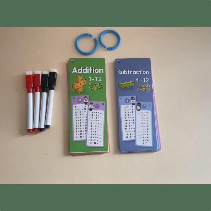【แบบฝึกหัด คิดเลขเร็ว + -】Addition & Subtraction Practice Flash Cards ...