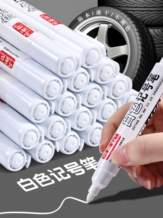 White Oil-Based Marker Pen Waterproof Non-Vanishing Thick Tip Large ...