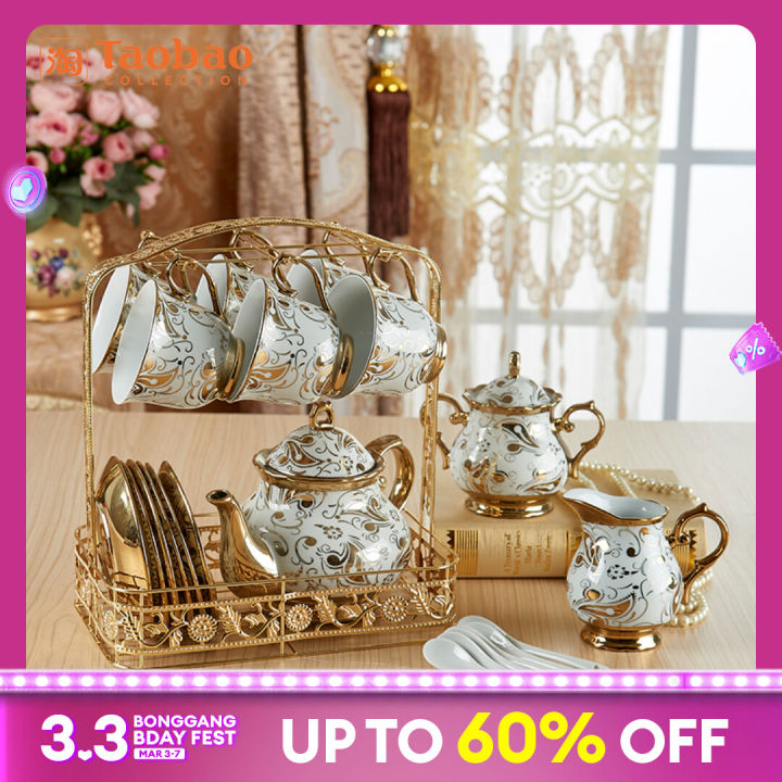 15-Head Full Set of Ceramic Coffee Cup Set European-Style High-End ...