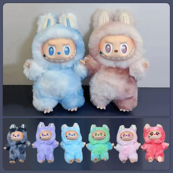 Labubu Third Generation Plush Doll Blind Box Series Glue-Elastic Face ...