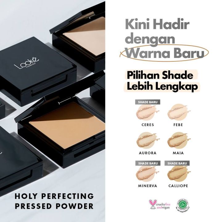Looke Holy Perfecting Pressed Powder Bedak Padat Looke Maia Aurora Febe ...