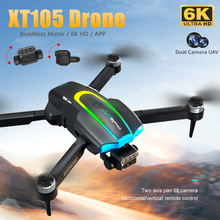 New XT105 Drone 5G WiFi FPV 360° Laser Obstacle Avoidance 8K HD Dual ...