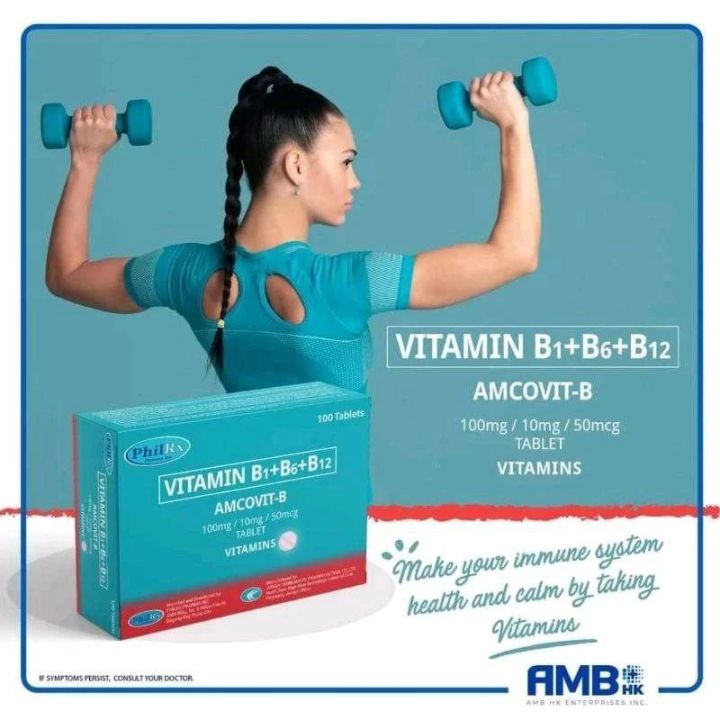 Amcovit Vitamin B Complex B1 + B6 + B12 100’s | Lazada PH
