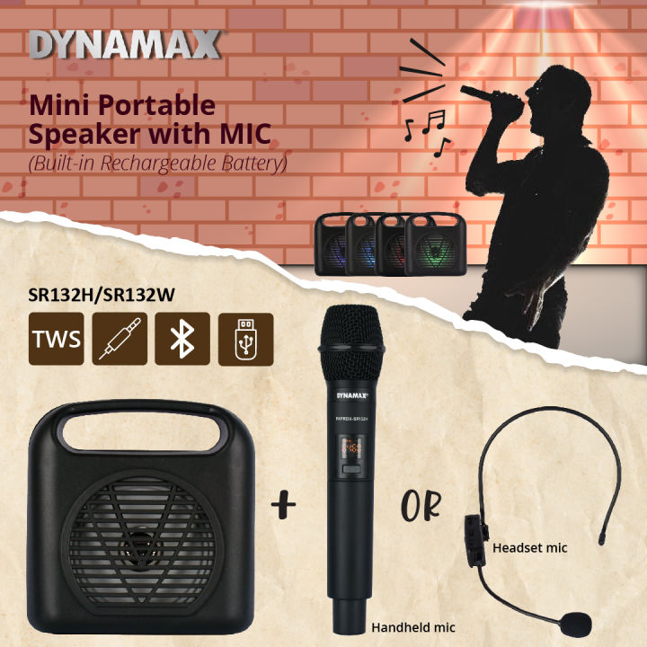 DYNAMAX SR132 Mini Portable Speaker with UHF Wireless Mic (MCMC ...