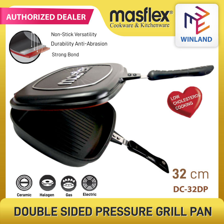 Masflex by Winland Non-Stick Double Sided Pressure Grill Pan Frying Pan ...