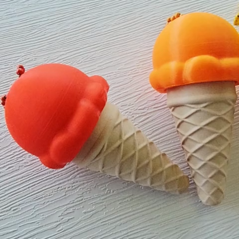Ice Cream Clicker Toy – Kawaii Fidget Keychain for Kids & Teens – 3D ...