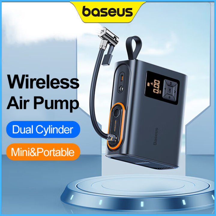 Baseus Wireless Tire Inflator Pump Portable Air Compressor Dual ...