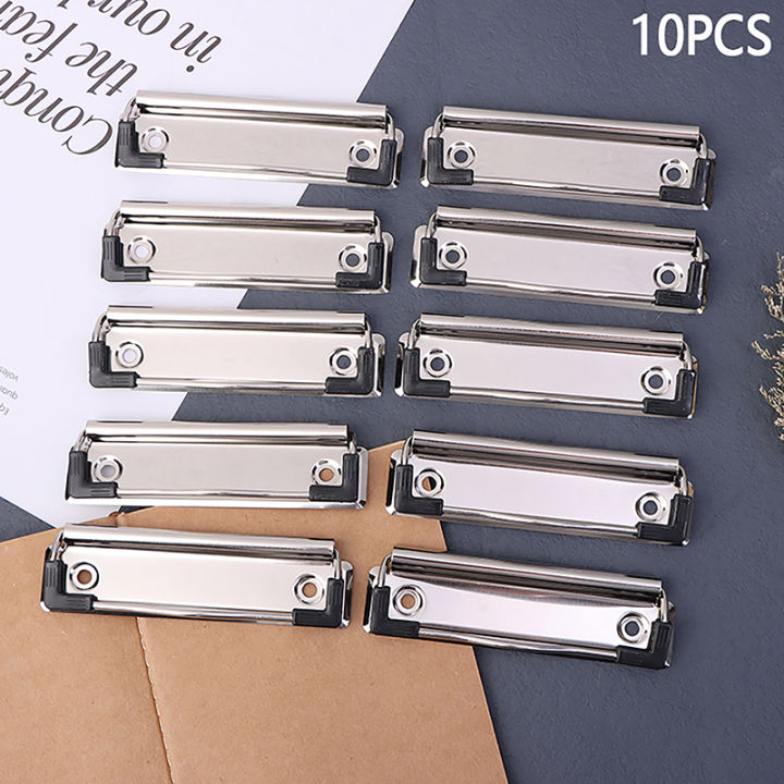 10pcs Clipboard Clips Mountable Metal Clip Spring-Loaded File Folder ...