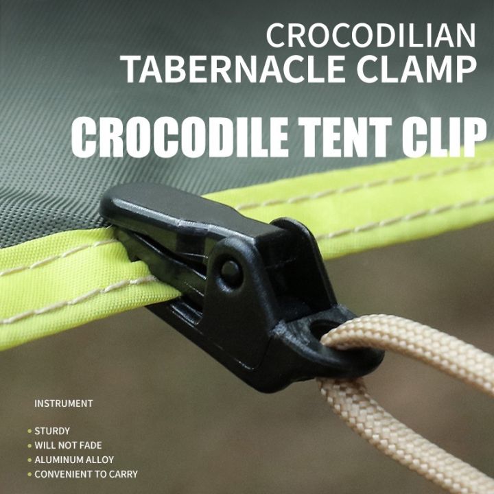 10Pcs Outdoor Alligator Clips Camping Tent Awning Tarp Clamp Rope ...