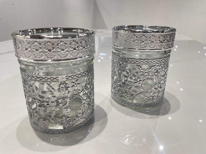 (READY STOCK ) Vintage European English Style Glass Jar Covered with ...