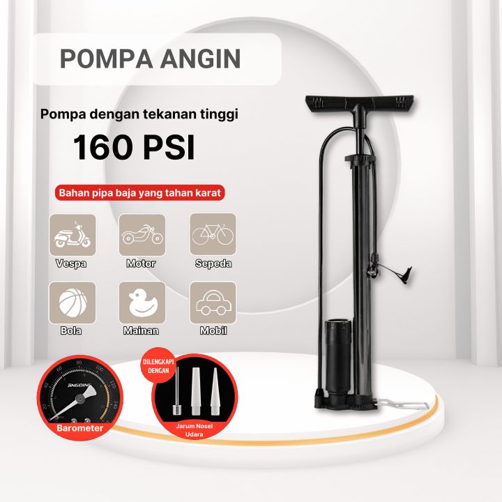 Pplus Pompa Ban Mini Foot Pump Portable High Pressure Pompa Angin Kaki ...