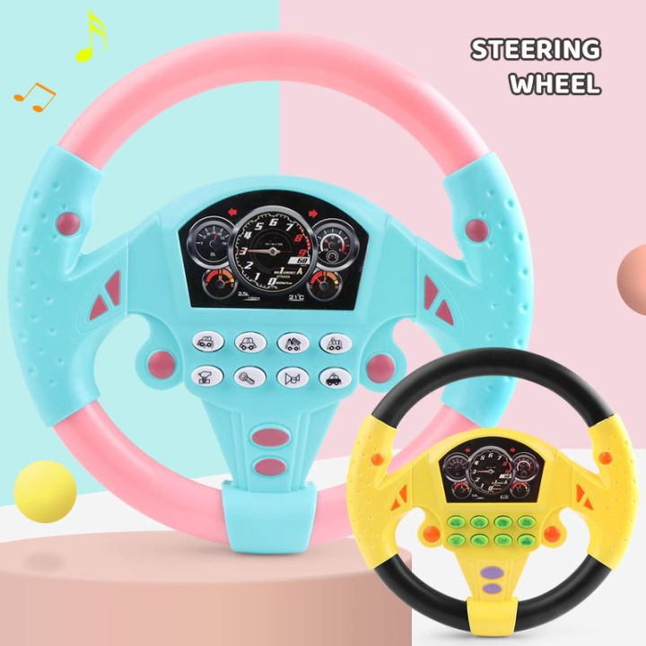 Children's Rotating Simulation Co Pilot Steering Wheel Fun Children's ...