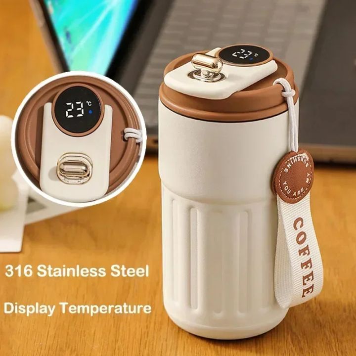hermos Bottle Smart Display Temperature Stainless Steel Vacuum Cup Office Coffee Cup Business ...