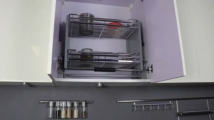 ICIC Pull Down Basket Cabinet Stainless Steel Kitchen Lift Condiments ...