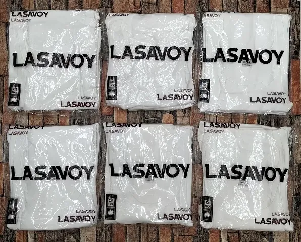 Lasavoy 3 pieces in 1 pack Stretchable Bodyfit White Cotton Sando for ...