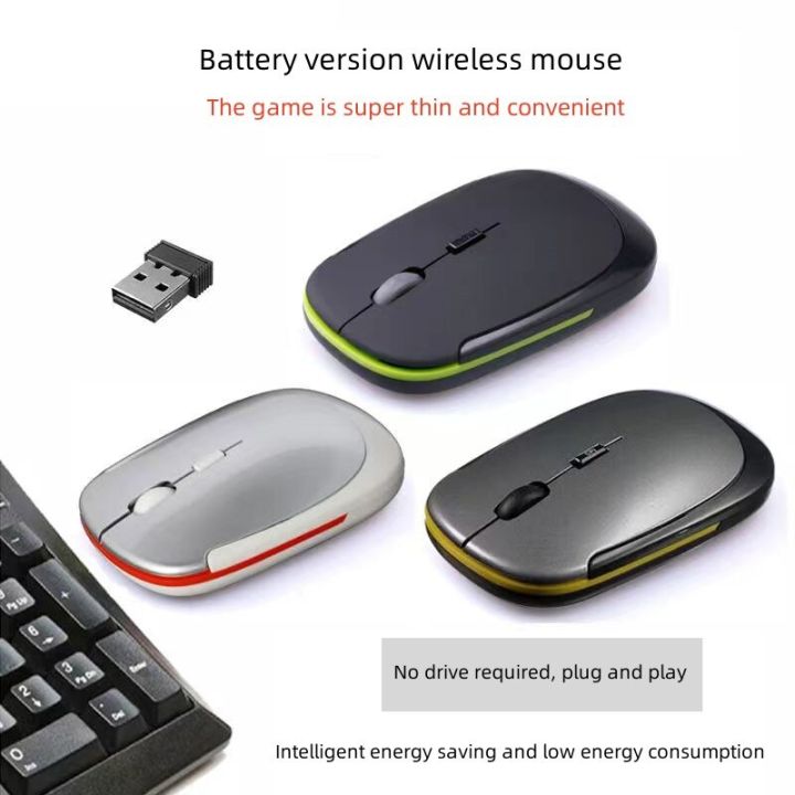 Ultra-thin Mouse 2.4Ghz Mini Wireless Optical Gaming Mouse Mice& USB ...