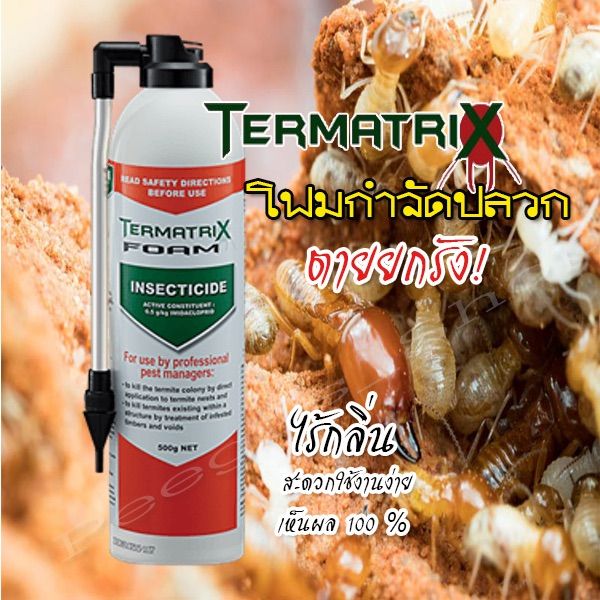 Termatrix Foam (เทอร์แมทริกซ์)โฟมกำจัดปลวก ตายยกรัง เนื้อโฟรมเบา ละเอียด ไมีมีกลิ่นฉุน ใช้งาน ...