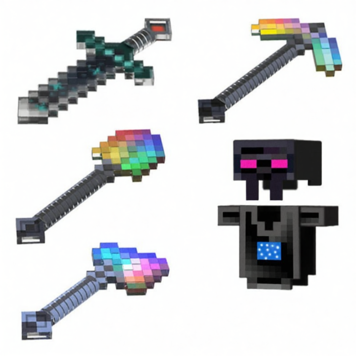 Netherite Set Compatible Small Particles Minecraft Building Blocks ...