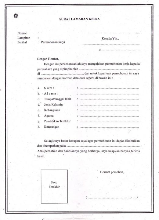 Kertas Surat Lamaran Kerja(3pcs) | Lazada Indonesia