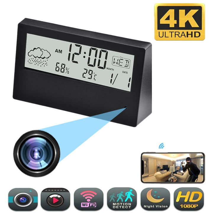 3Tech mall 1080P Hidden Mini Camera Clock Indoor Temperature Display ...