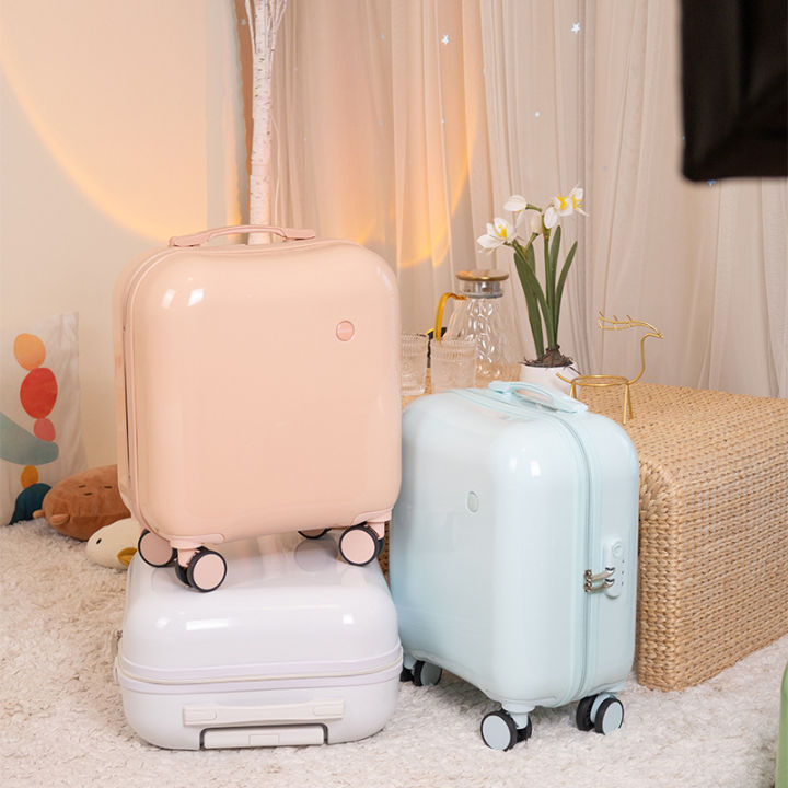 Women's 18 Inch Small Light Can Be Boarded Cabin Suitcase Cute Trolley ...