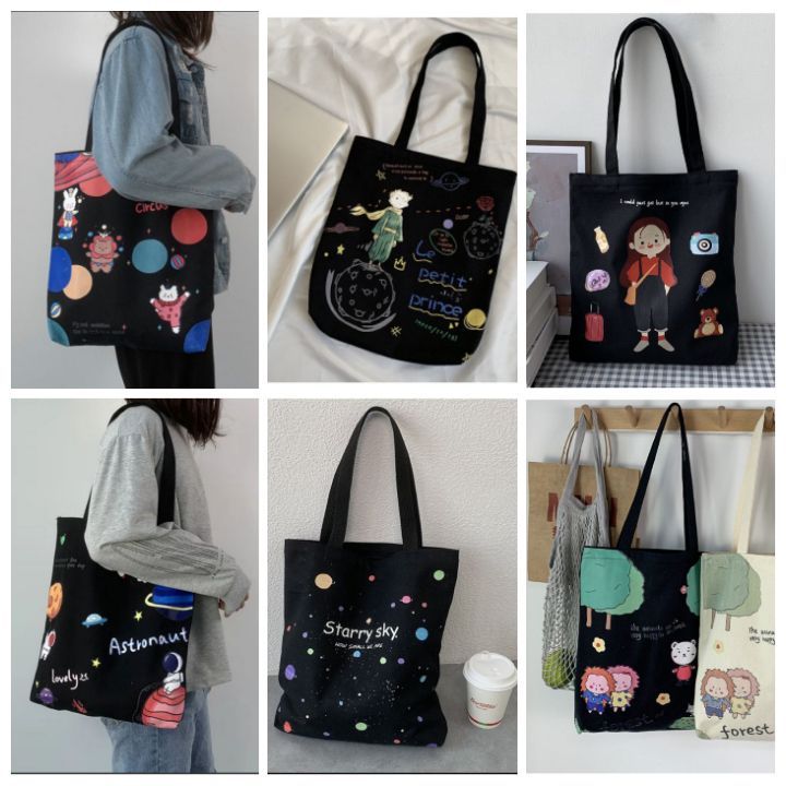 Totebag Pakai Resleting Full Colour Tas Wanita Serba Guna | Lazada ...