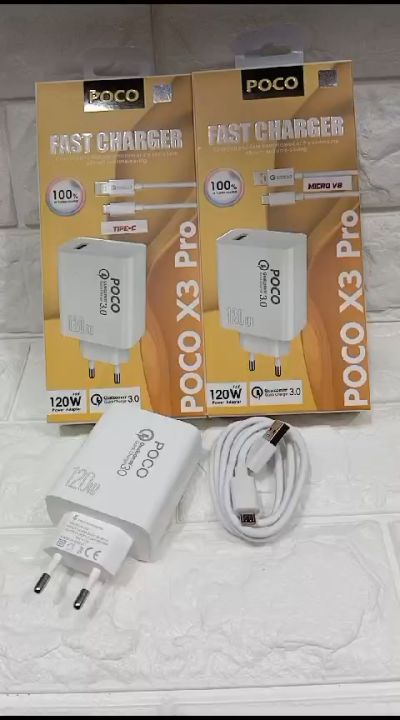 Charger For Poco X3 Pro 120W Power Adapter Quick Charger Fast Charging ...