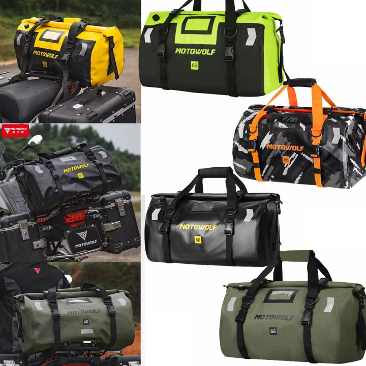 Motorcycle Waterproof Tail Bag Travel Outdoor Dry Luggage Roll Pack Bag ...