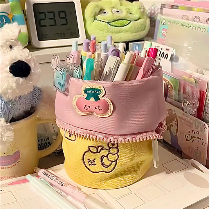 YESPERY Stand up Pencil Case Foldable Standing Pencil Holder Zipper ...