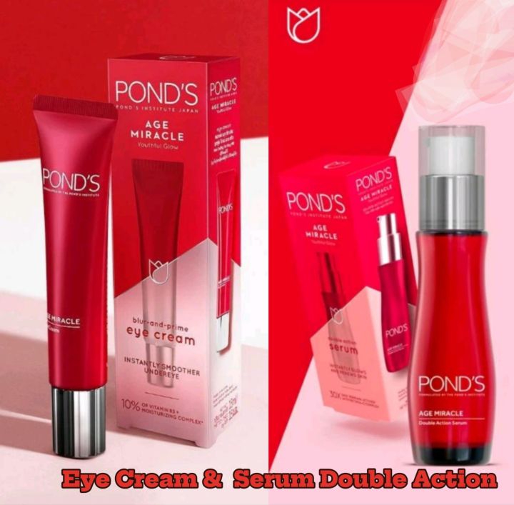 Ponds Age Miracle Double Action Serum Anti Aging + Brightening Serum ...