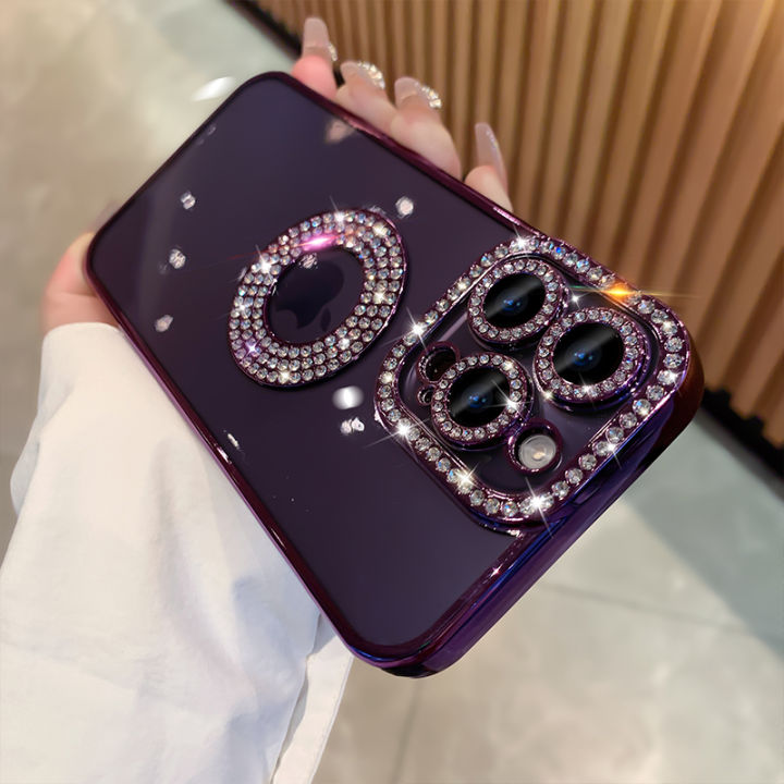 Rivel With Diamond Logo Circle Creative Shockproof Clear Phone Case For ...