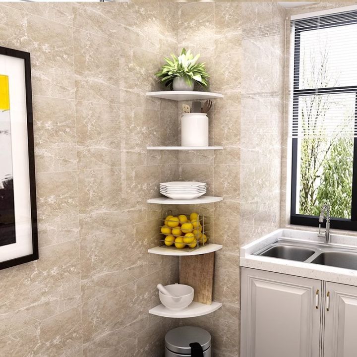 Wall Corner Triangular Shelf Storage Rack Bedroom Decorative Wall ...