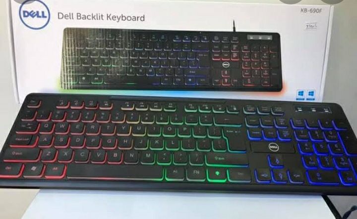 DELL Backlit LED RGB Lighting USB Wired Slim Keyboard KB-690F | Lazada PH