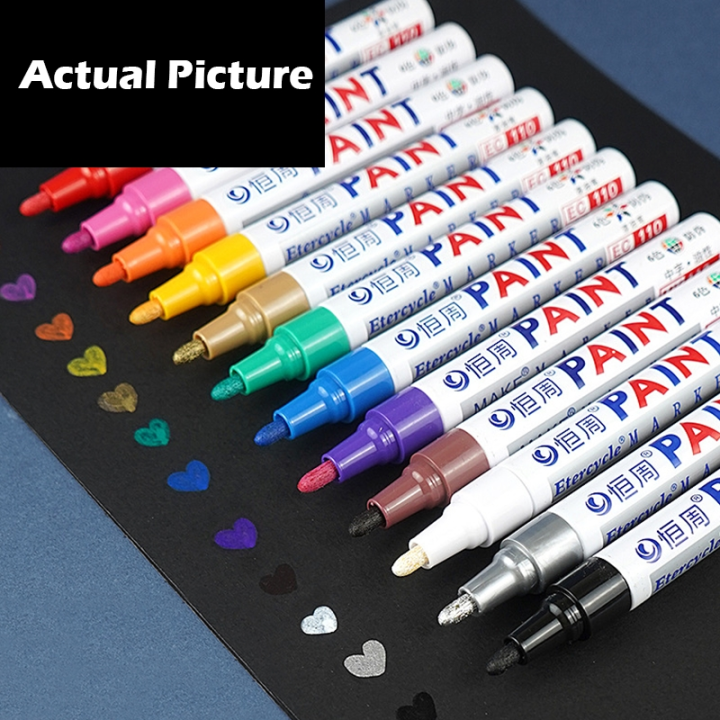 Colorful Paint Marker Pen Waterproof Permanent Metal Color Marker Pen ...