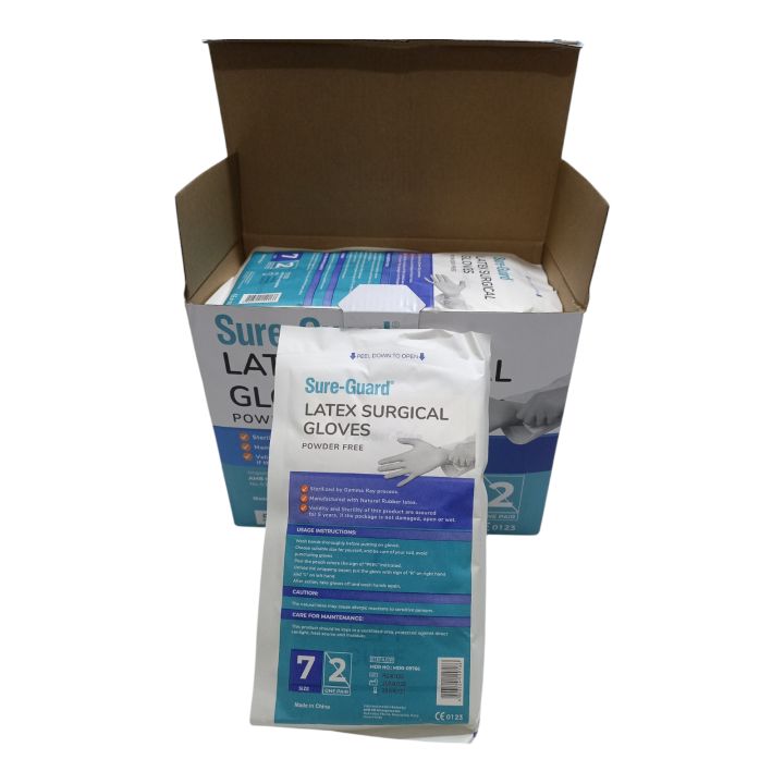 Sure-Guard Sterile Latex Surgical Gloves 6.5, 7.5 | Lazada PH