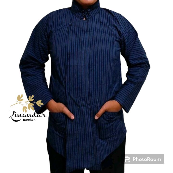 Surjan Peranakan Jogja Dewasa/Surjan Lurik Biru Size Dewasa / Pakaian ...
