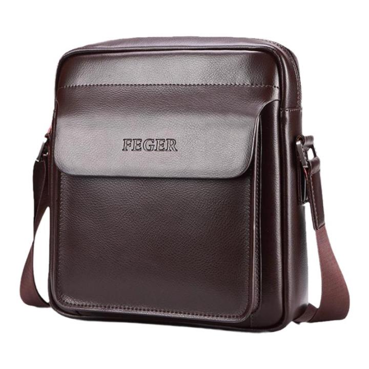 FEGER | กระเป๋าสะพายข้างหนังวัวสำหรับผู้ชาย Feger กระเป๋าสะพายข้างแบบ ...