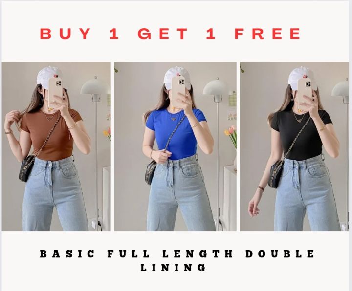 Buy 1 Take 1 Free Basic Full length Top Double Lining front | Best fit ...
