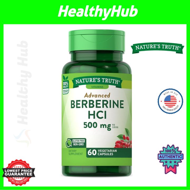 Berberine 500mg, Nature's Truth Advanced Berberine HCI, 60 Capsules (EXP. NOV 2026) | Lazada PH