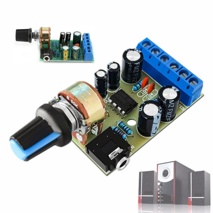 TDA2822M Mini AUX Audio Amplifier Module DC1.8-12V 2.0 Channel Volume Control Potentiometer ...